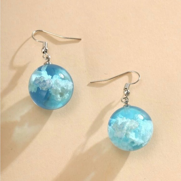 Jewelry | Soaring Above Cloudy Skies Sky Blue Marble Orb Sphere Ball ...